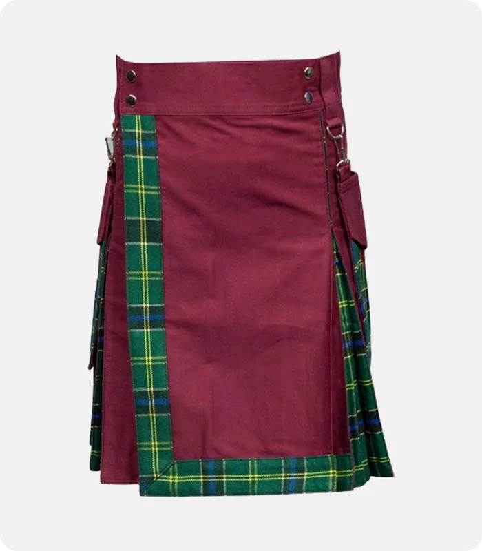 Custom Made Burgundy Style Hybrid Kilt – Scotland Clothes